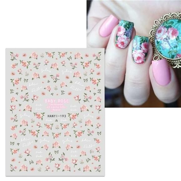 Makeup | 9 Sheets Spring Flower Nail Art Stickers Decals Selfadhesive ...